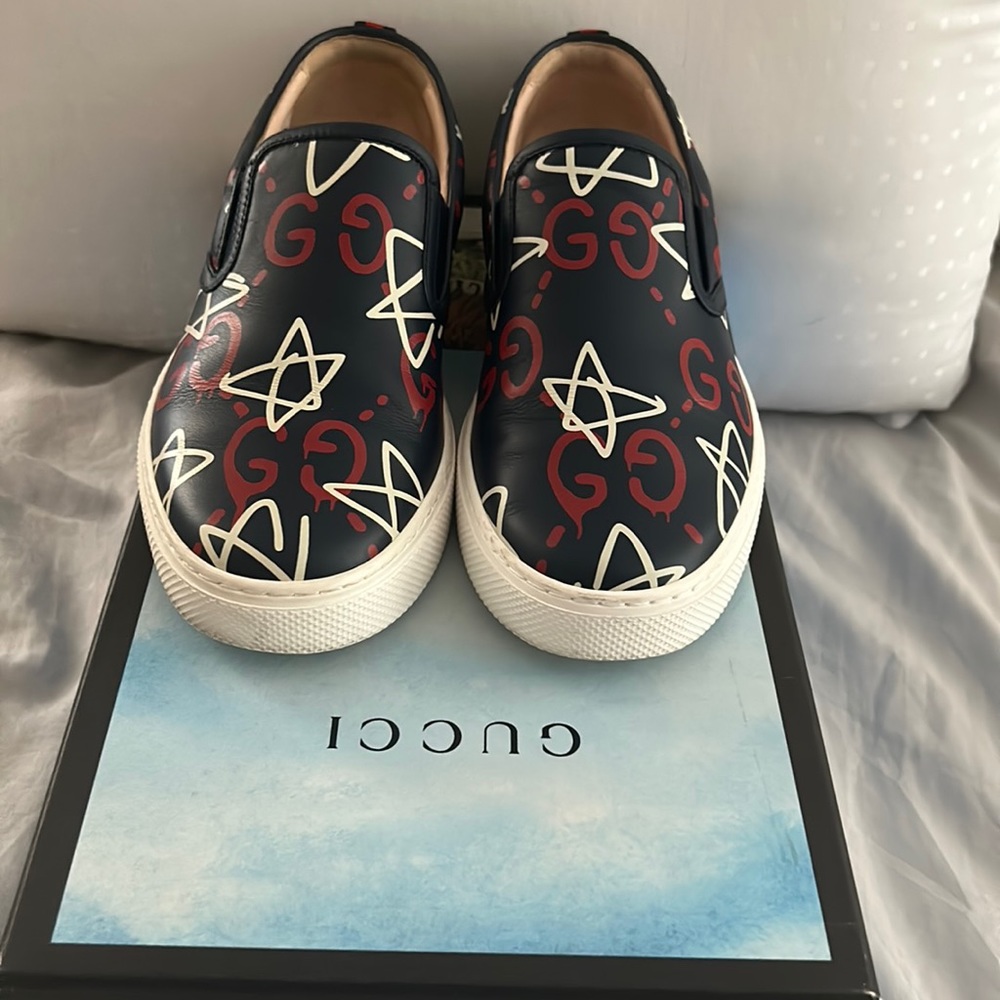 Authentic Gucci Red, White And Blue Deck Sneakers Siz… - Gem